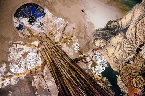 A Swoon song: Famed street artist builds giant tree inside Brooklyn ...