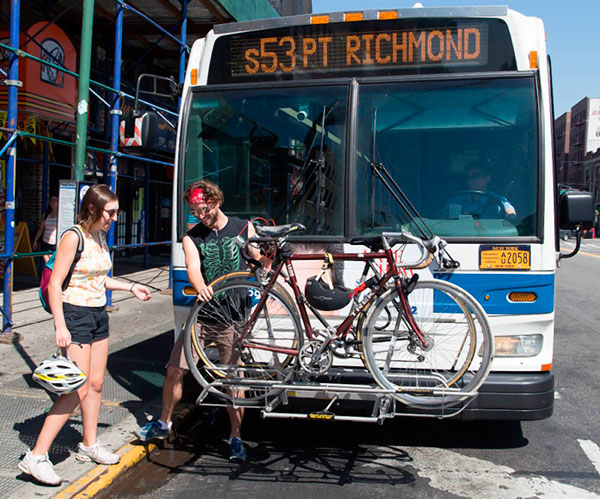 Reporter tries new bike racks on Staten Island-bound busses • Brooklyn ...