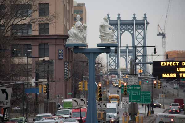 ‘Miss Brooklyn’ statue back in front of Manhattan Bridge — and now it ...