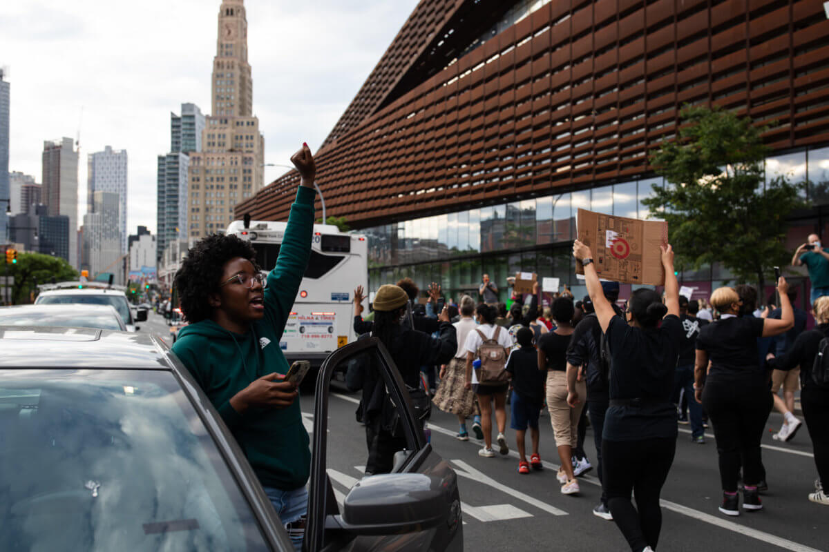 George Floyd protesters gather for fifth day of marching in Brooklyn ...