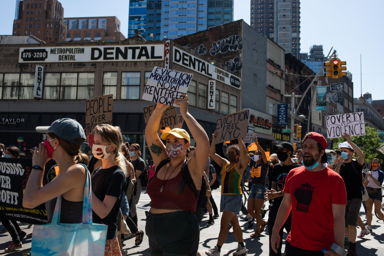 Tenant activists rally Downtown demanding city and state leaders cancel ...