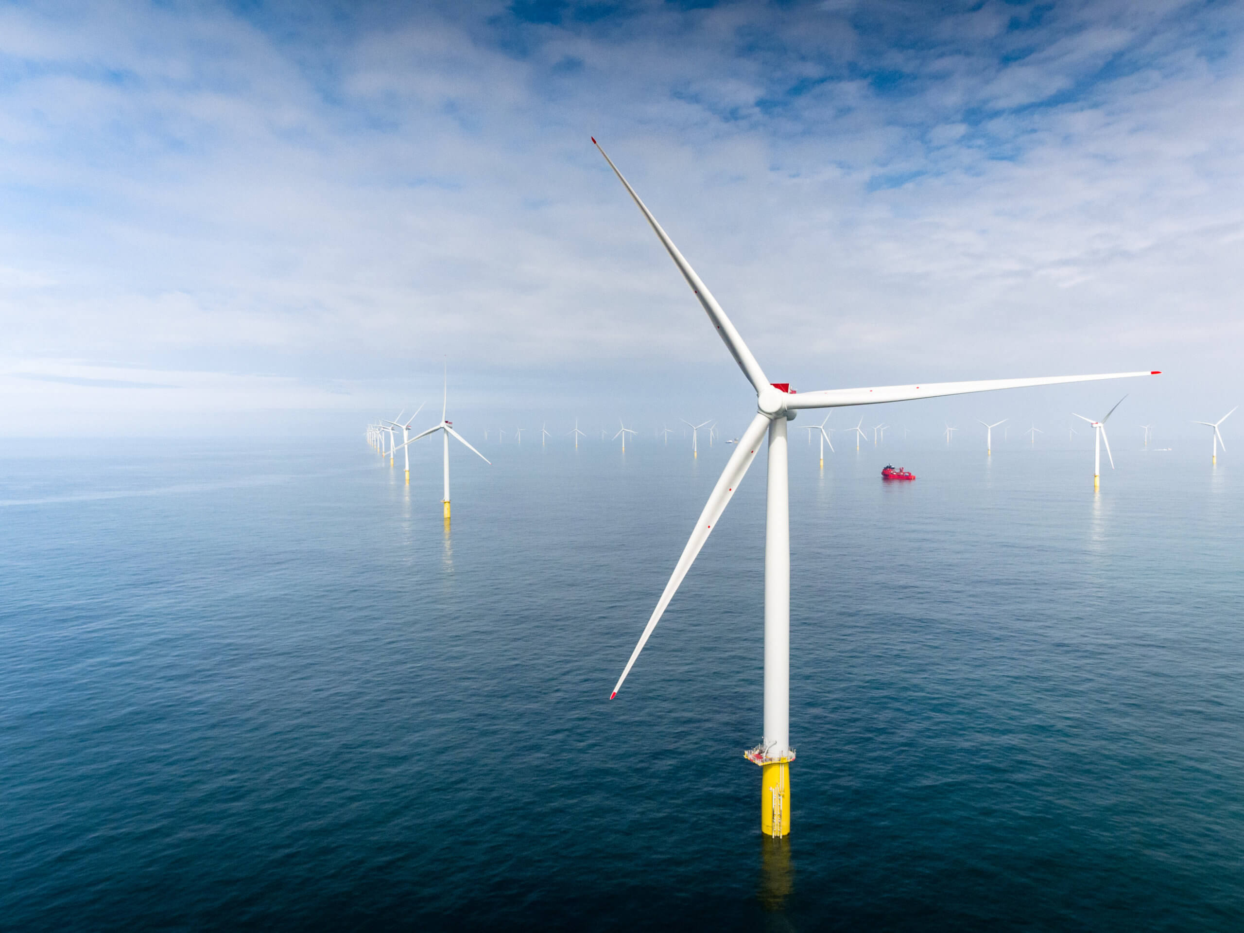 offshore wind farm sunset