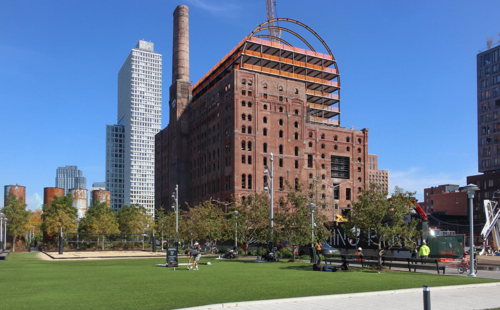 See it: Steel structure for new building inside Domino Sugar Refinery ...