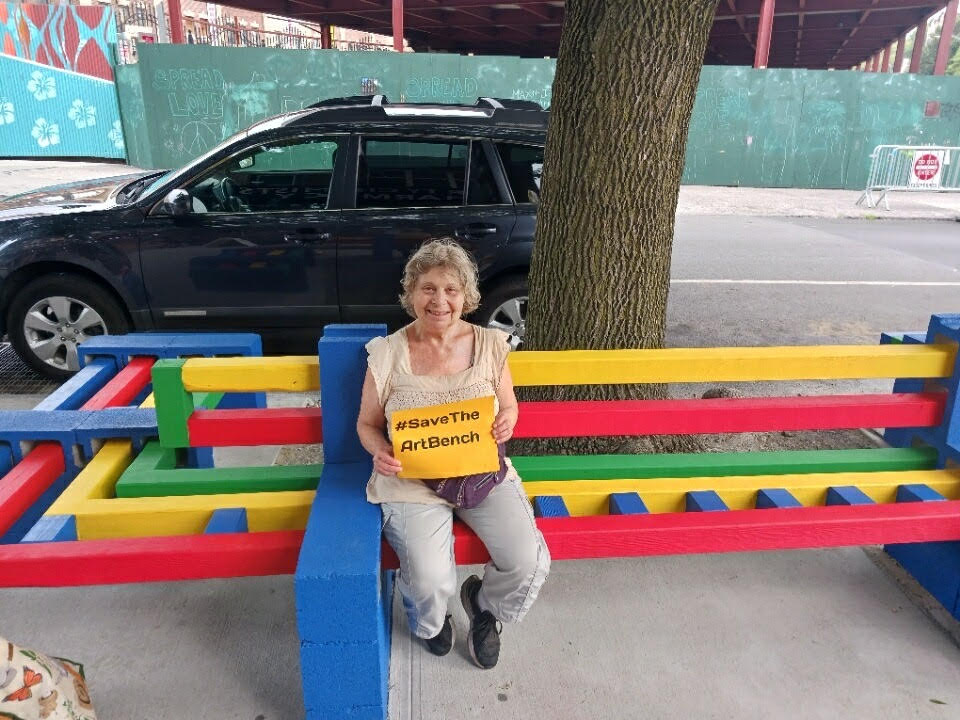 Bench pressed! Ditmas Park residents protest removal of colorful bench ...