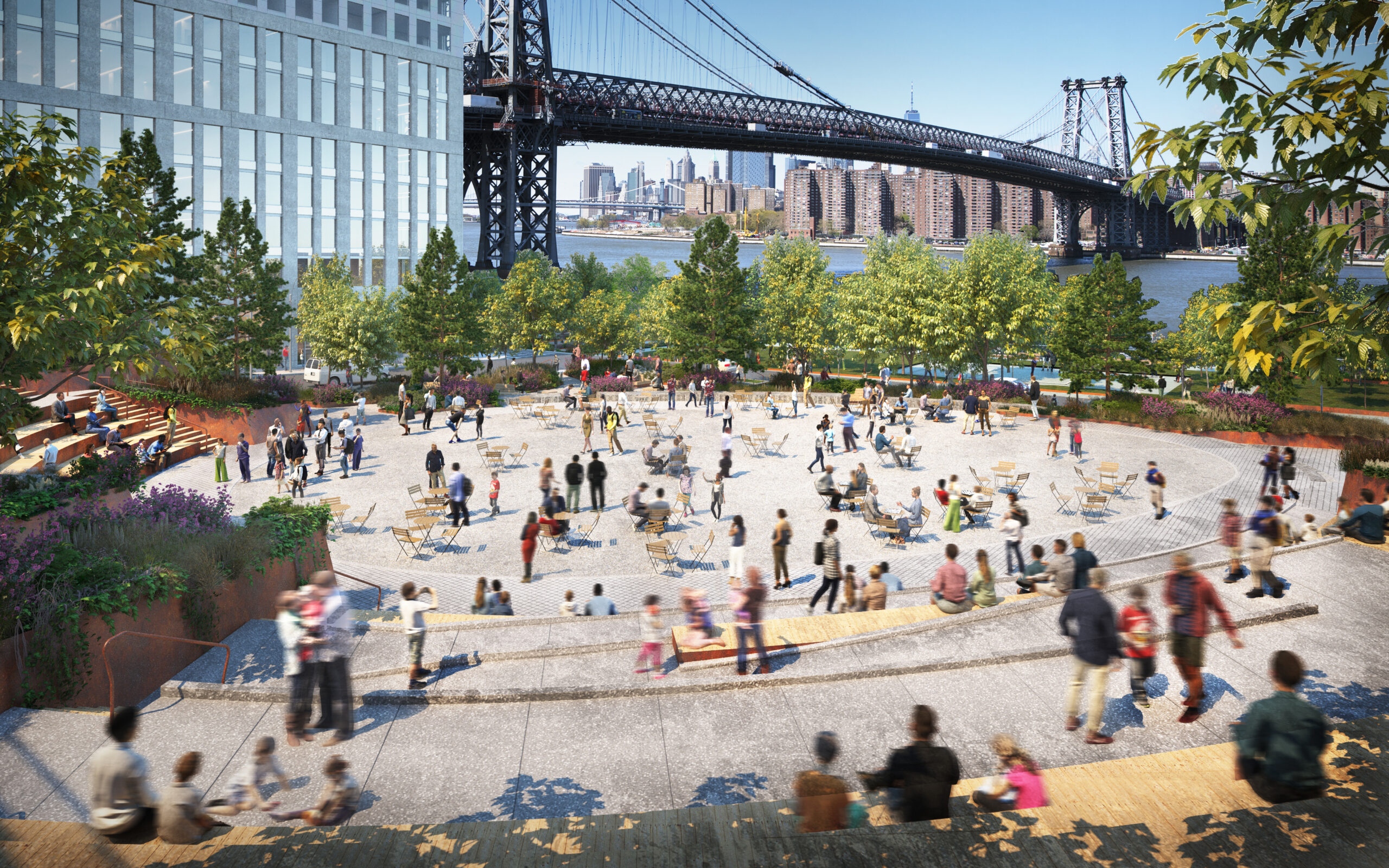 Domino Square opens, transforming Williamsburg waterfront with public ...
