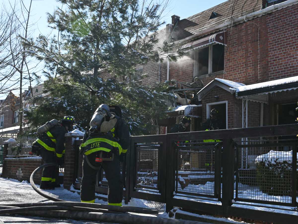 Firefighters tackle two-alarm fire amid arctic chill in East Flatbush ...